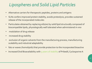 Oral lipid drug delivery system for poor water soluble drugs | PPTX