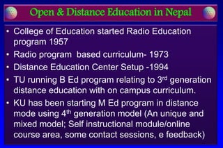 Managing Open/distance learning: Opportunities and challenges | PPT