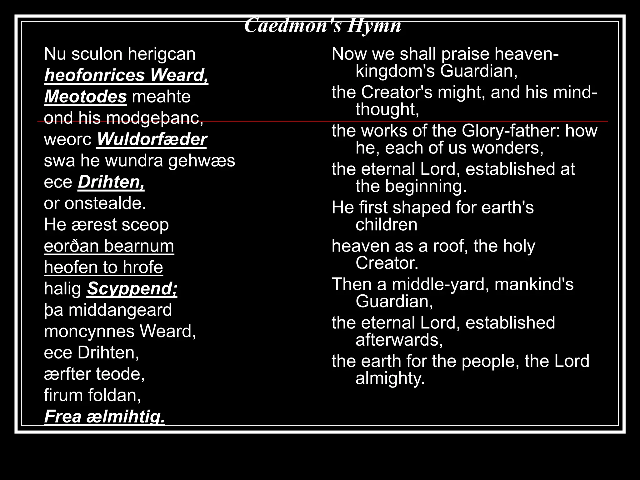Old English. Part 3. General Characteristics.ppt