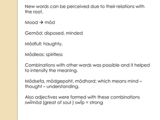 OLD ENGLISH: PARTS OF SPEECH | PPTX