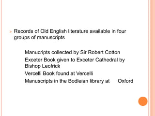 OLD ENGLISH LITERATURE | PPTX