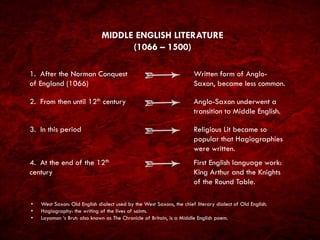 Old English & Middle English Period | PDF
