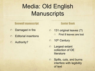 Old English Verse, Media, and Poetic Form | PPTX