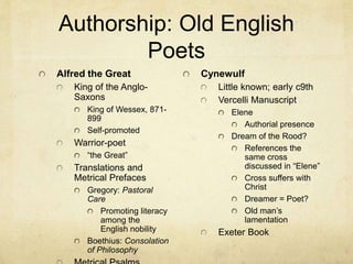 Old English Verse, Media, and Poetic Form | PPTX