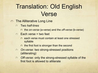 Old English Verse, Media, and Poetic Form | PPT