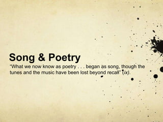 Old English Verse, Media, and Poetic Form | PPTX
