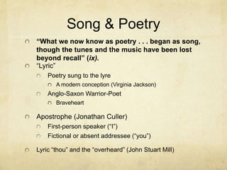 Old English Verse, Media, and Poetic Form | PPTX