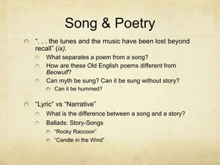 Old English Verse, Media, and Poetic Form | PPTX