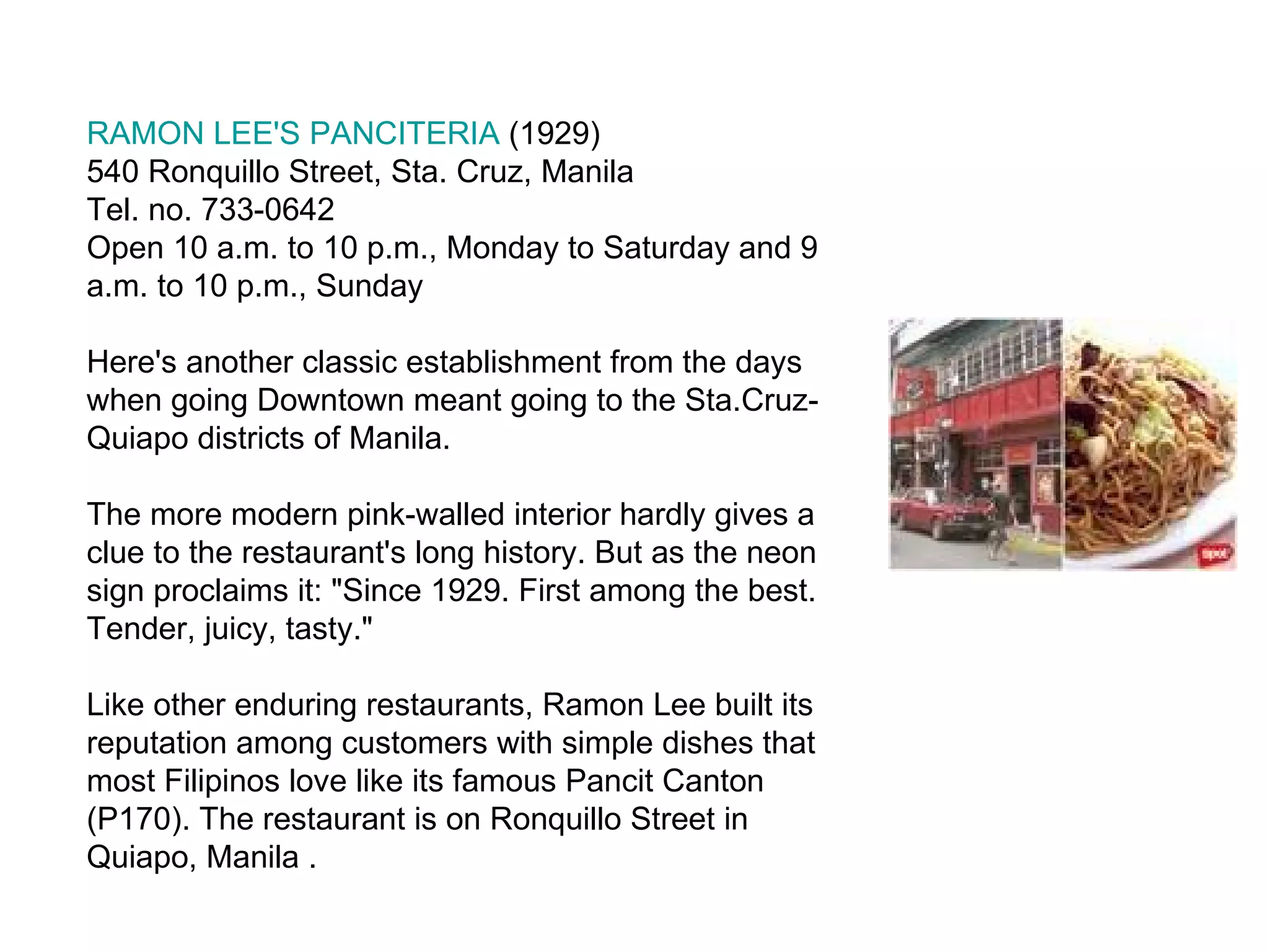 Oldest Restaurants In Manila | PPS