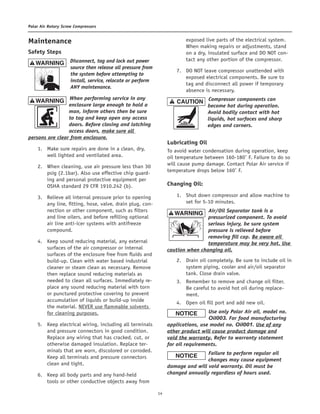 Old Generation Rotary Screw Air Compressor - Operating Instructions | PDF