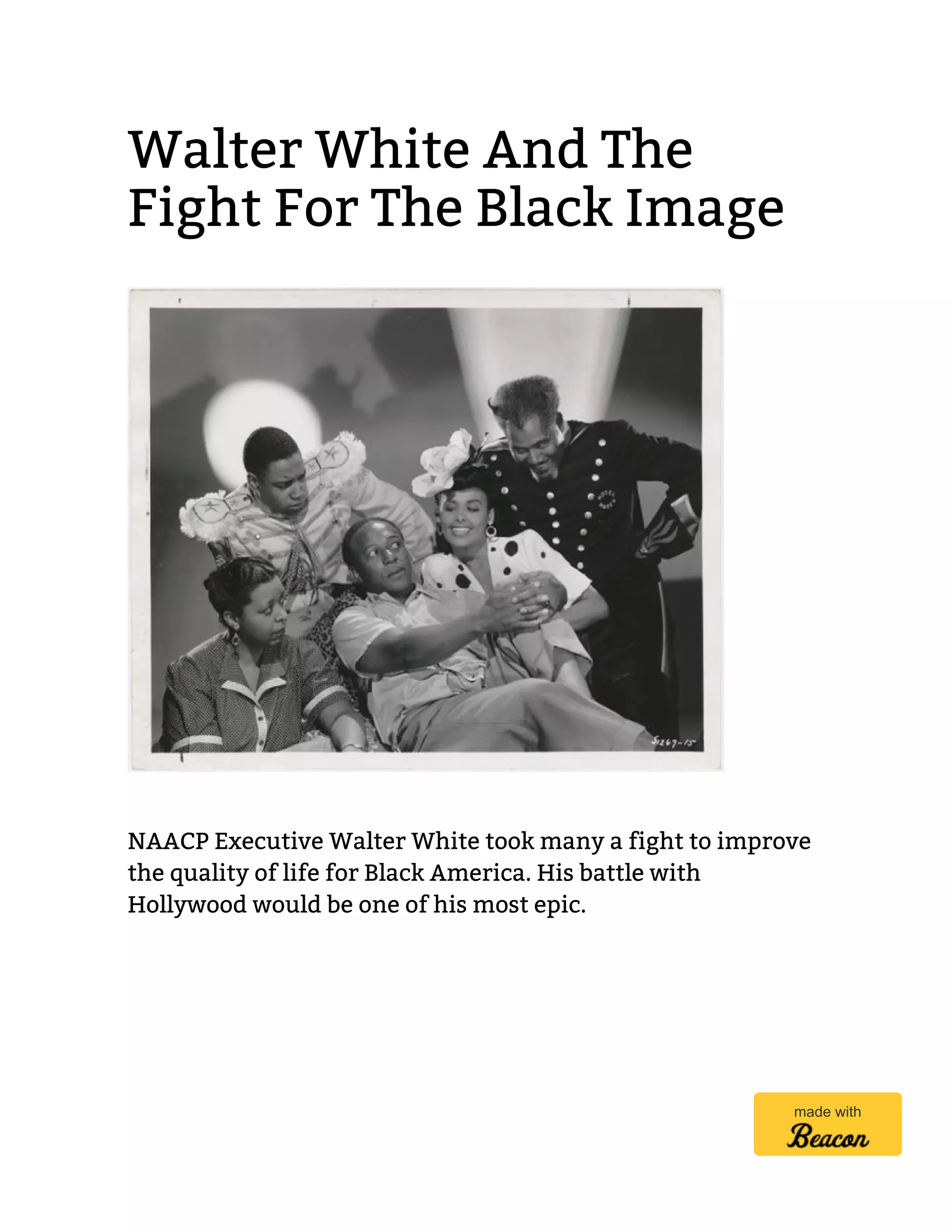 Walter White's Battle for Black Representation in Hollywood | PDF