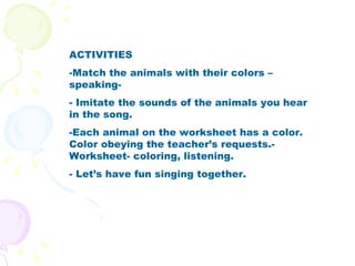 Old MacDonald had a farm song- Preschool activity/Learning English ...