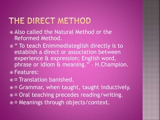 Old methods of teaching english | PPT