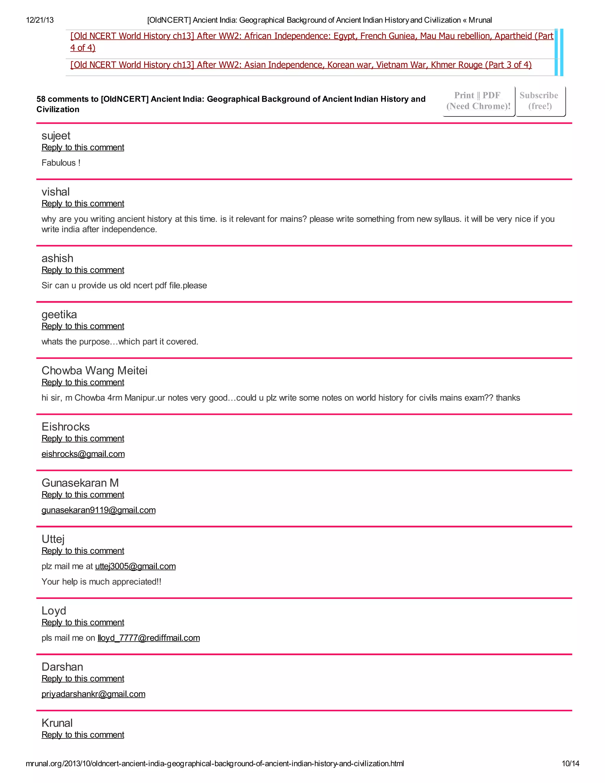 [Old ncert] ancient india geographical background of ancient indian ...