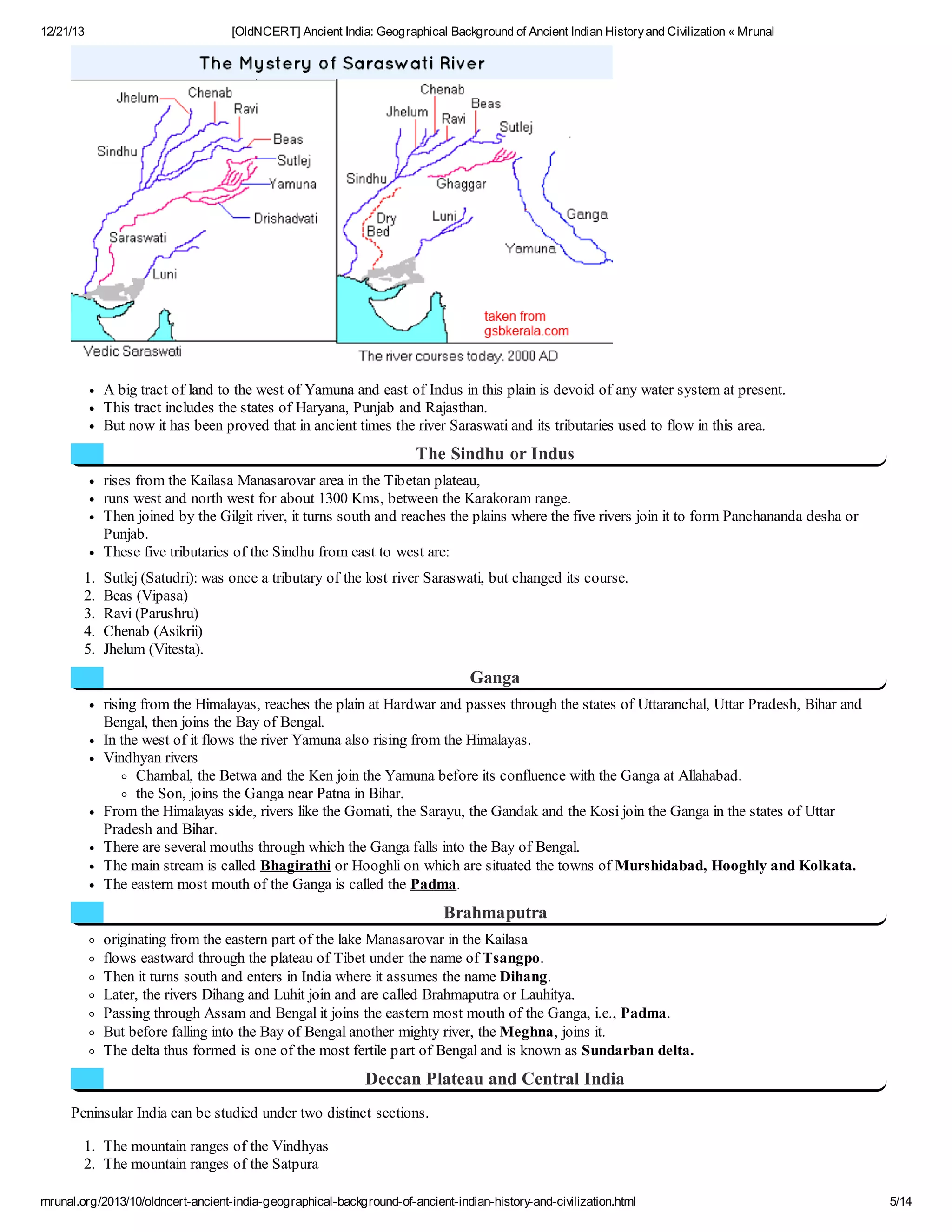 [Old ncert] ancient india geographical background of ancient indian ...