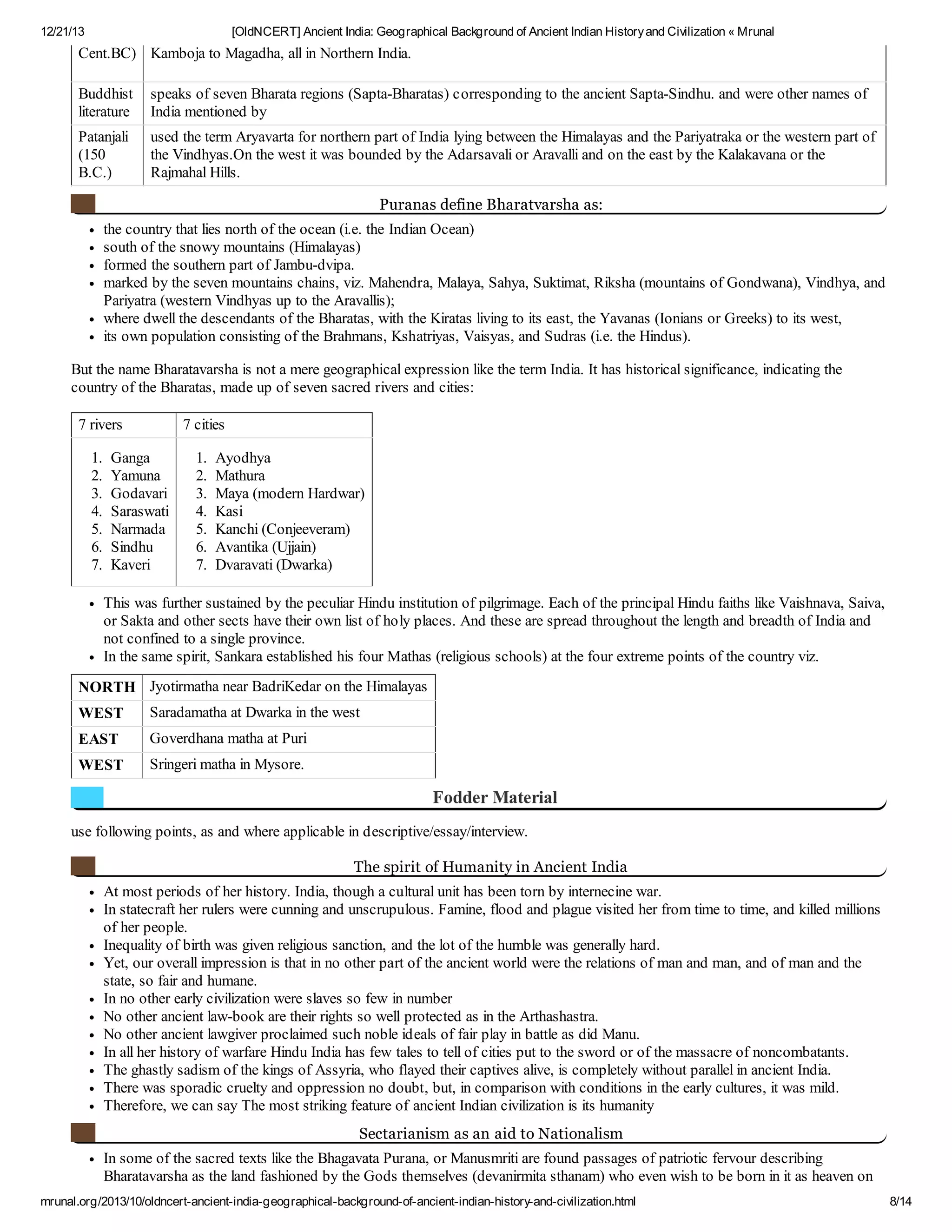 [Old ncert] ancient india geographical background of ancient indian ...