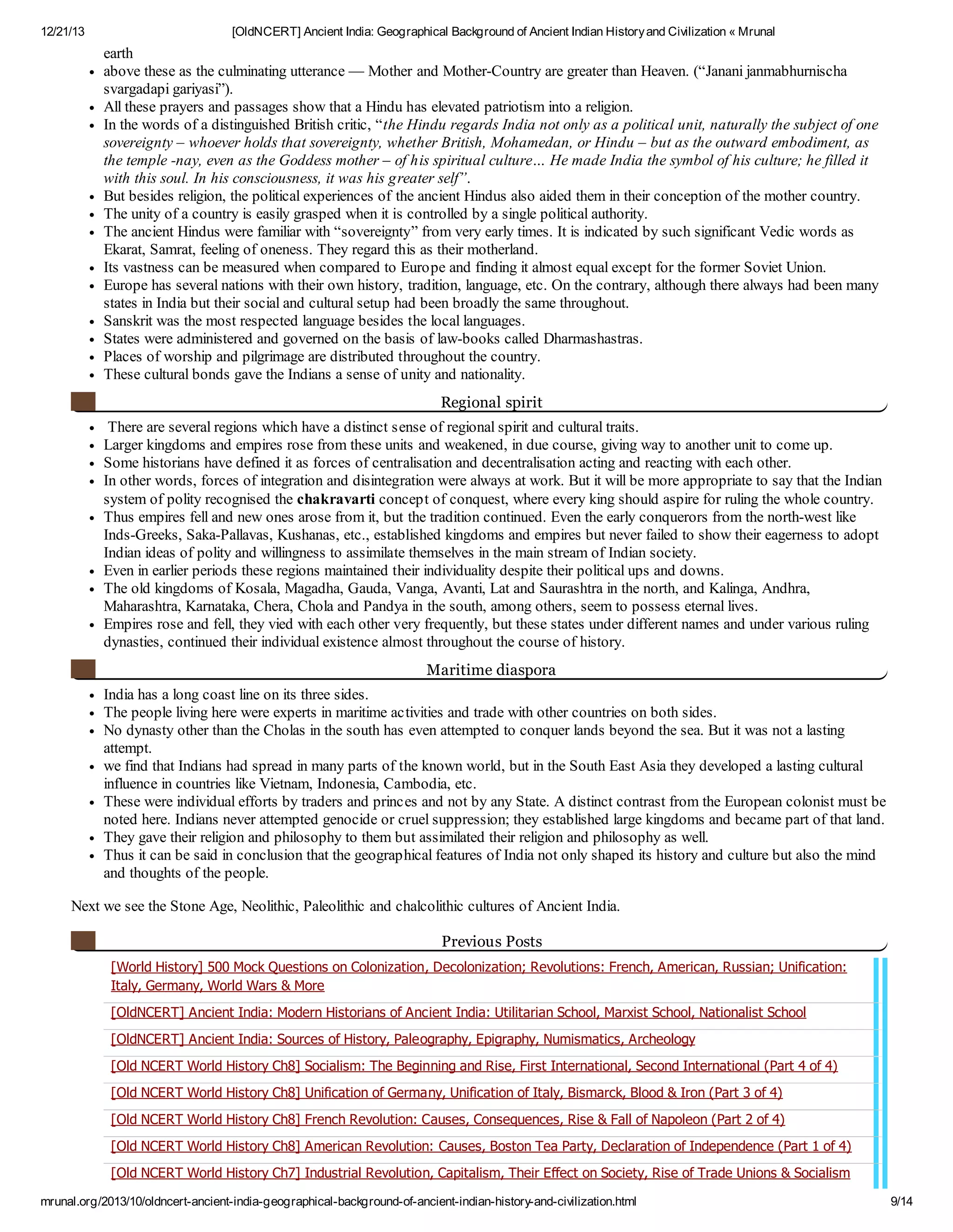 [Old ncert] ancient india geographical background of ancient indian ...