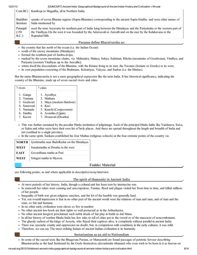 [Old ncert] ancient india geographical background of ancient indian ...