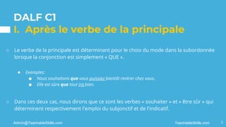Dalf c1 l'emploi du subjonctif | PPT