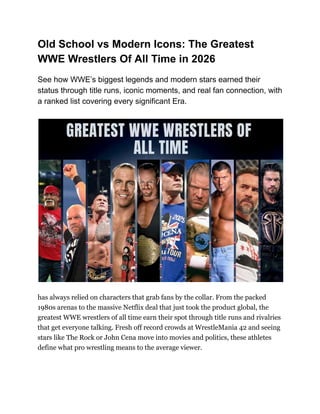 Old School vs Modern Icons_ The Greatest WWE Wrestlers Of All Time in ...