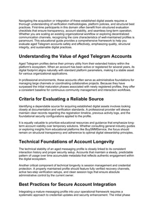 Old Telegram Accounts Buy Checklist for First-Time Online Buyers. | DOCX