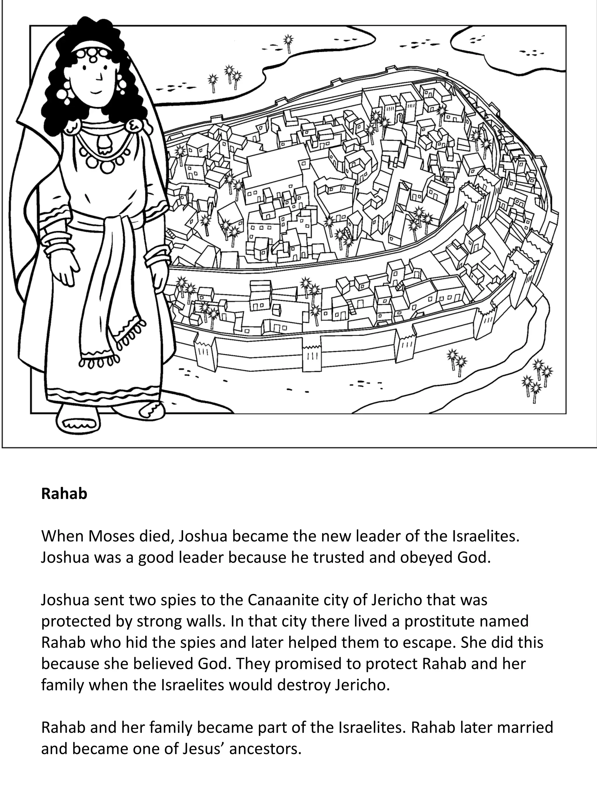 God Rescues Rahab Coloring Pages