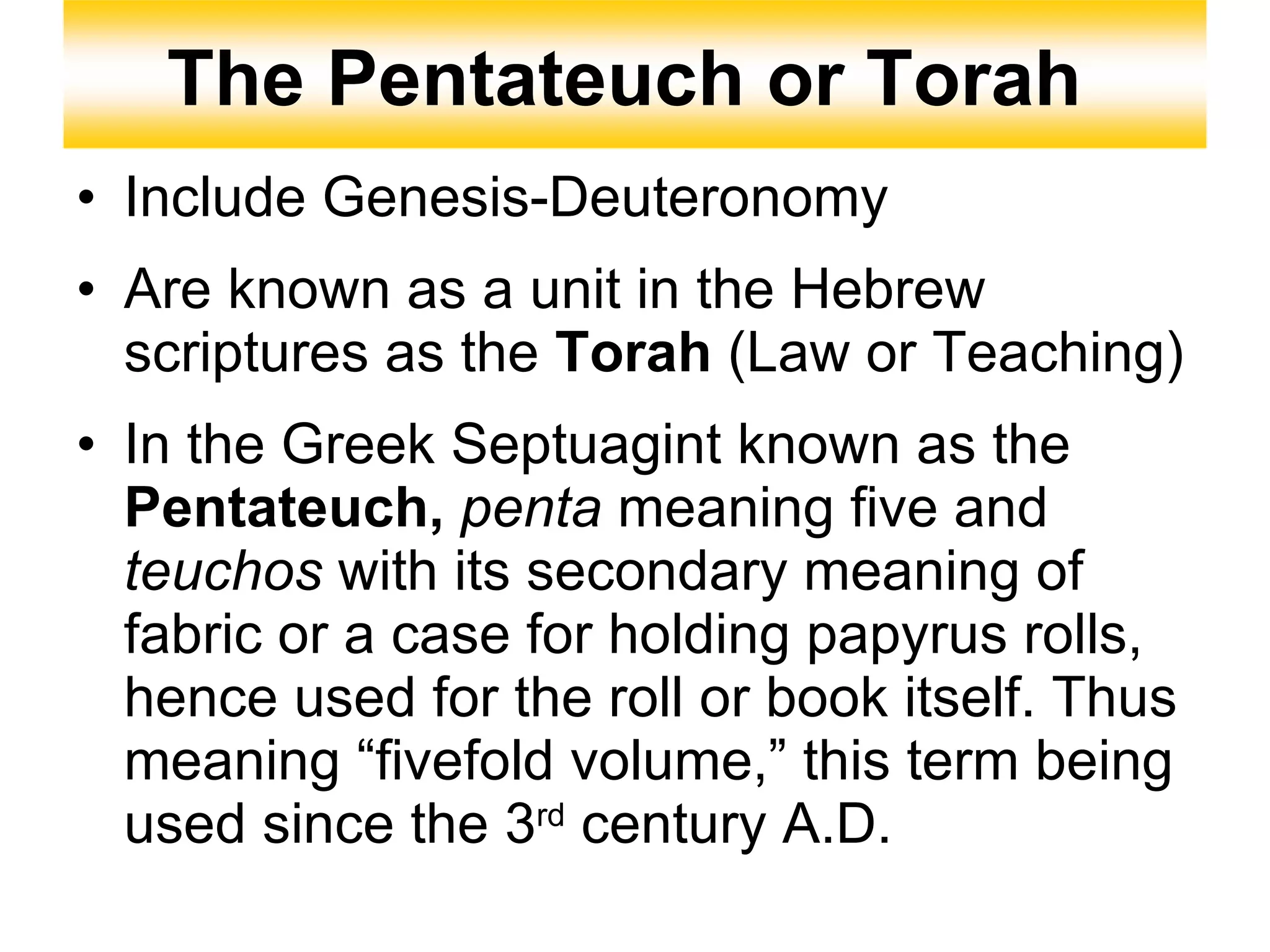 Old Testament Introduction Notes | PPT