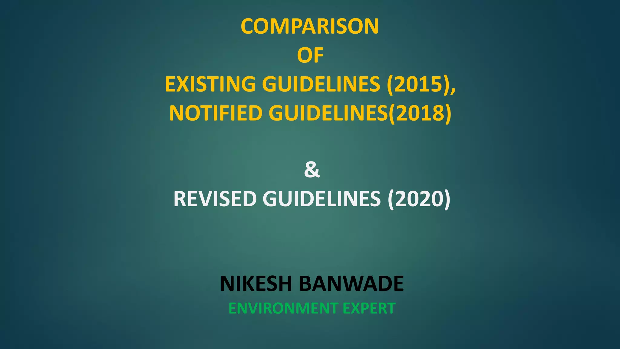 Old vs new CGWA guidelines comparison 2020 | PDF