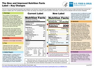 Current vs New Nutrition Facts Label | PPT