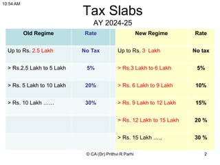 Old Income Tax Regime Vs New Income Tax Regime | PDF