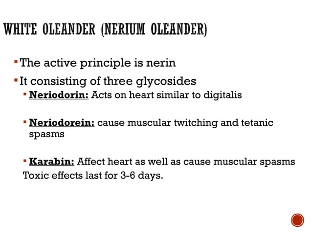 Oleander poisoning- clinical features & management of suicidal ...