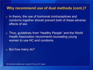 Are Dual-Method Messages Undermining STI/HIV Prevention? | PDF