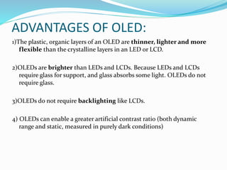 Organic light emitting diodes | PPTX