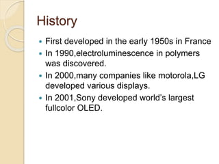 OLED( ORGANIC LIGHT EMITTING DIODE) | PPTX | Consumer Electronics ...