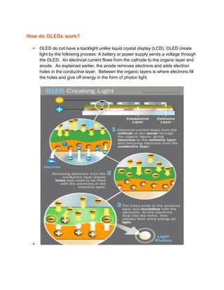 OLED Dispaly Technology | DOCX | Smartphones | Consumer Electronics