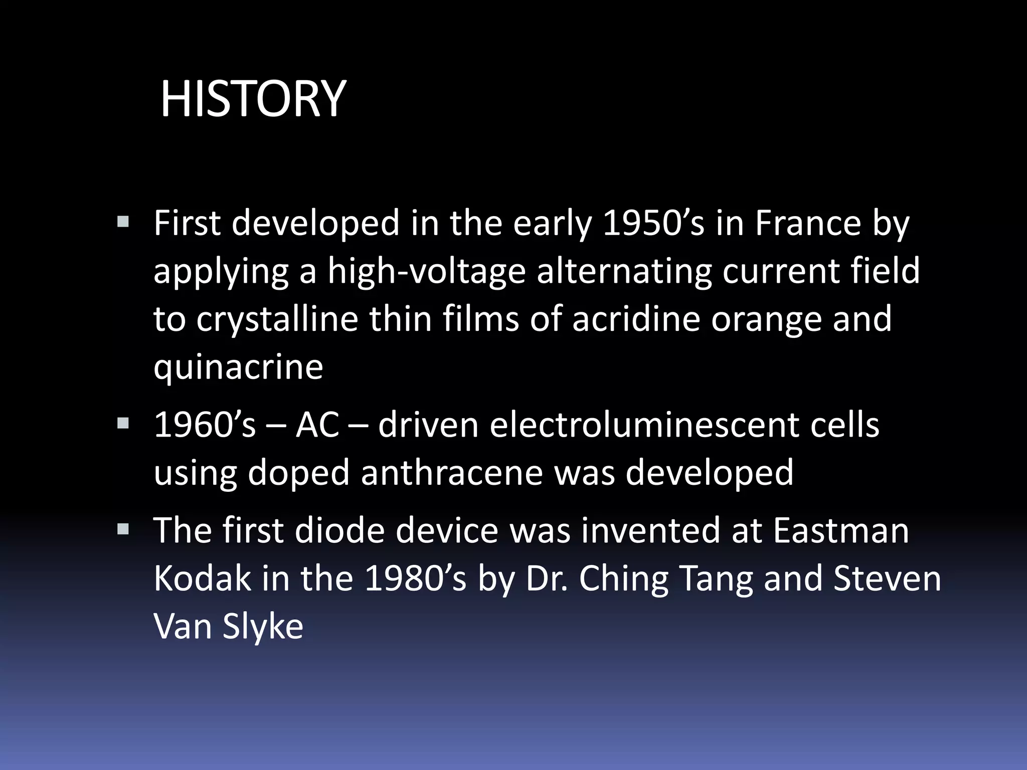 Organic light emitting diode (oled) | PPTX
