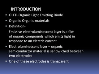 Organic light emitting diode (oled) | PPTX | Chemistry | Science