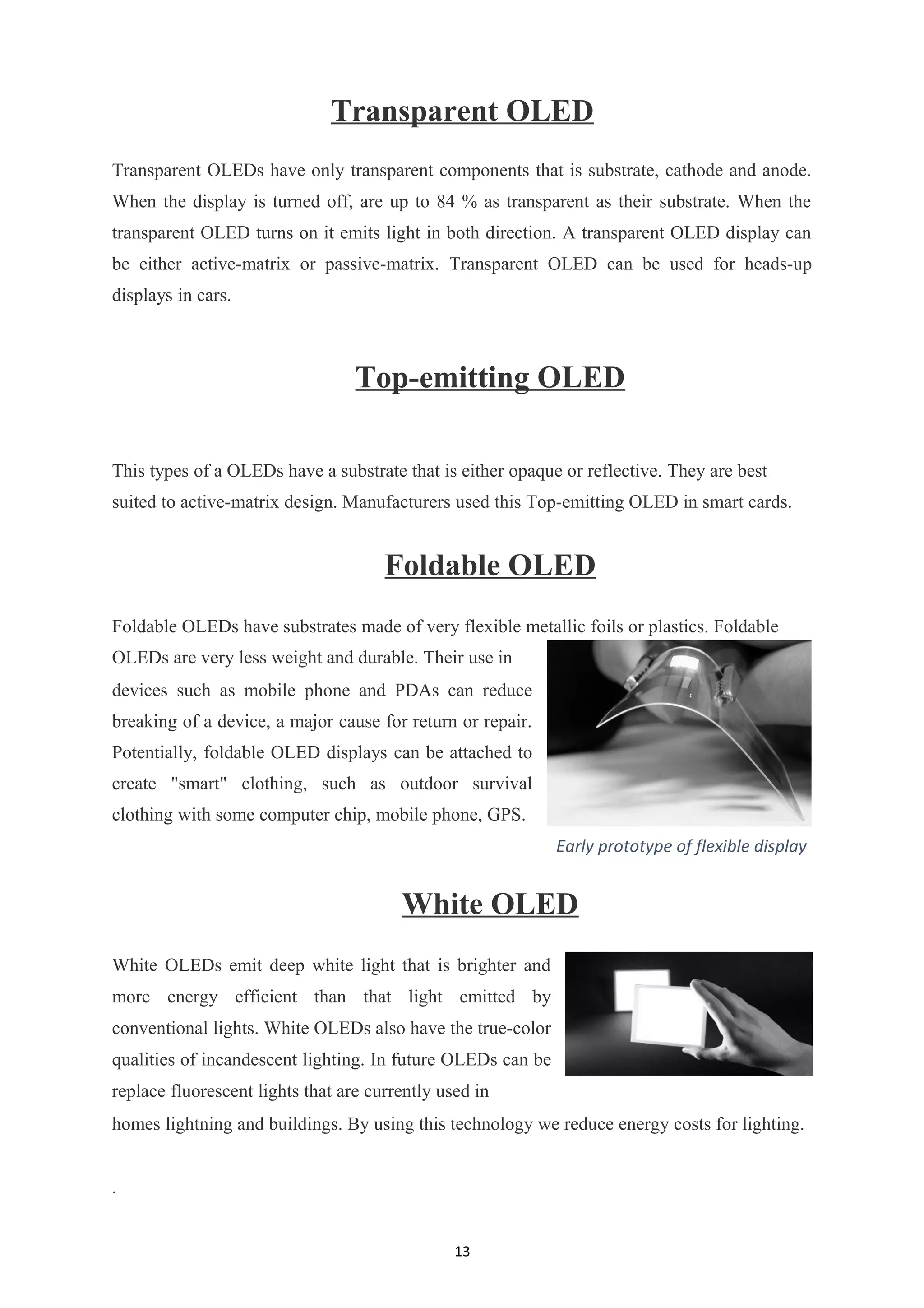 Oled seminar report | DOC