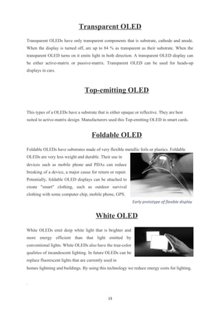 Oled seminar report | PDF