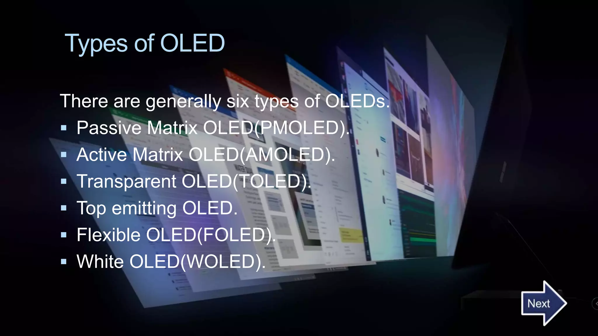 Oled (solid state light emitting diode) display technology | PPTX
