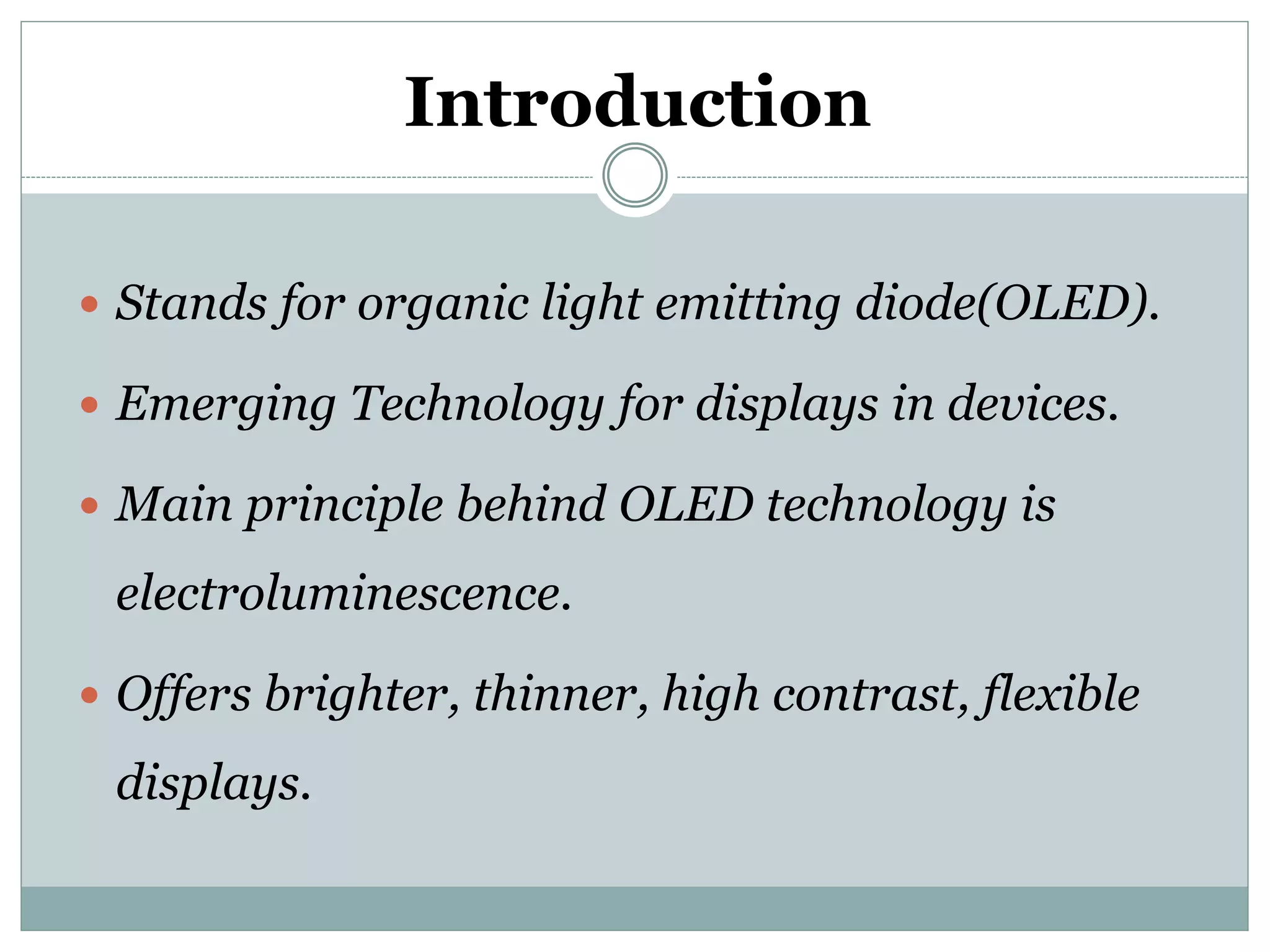 Oled technology | PPT | Free Download