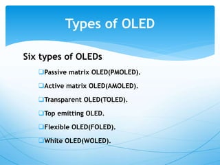 Oled technology | PPTX