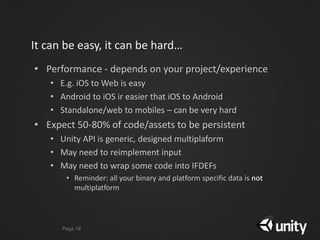 Unity: What does it take to port a browser title to mobiles | PPT | Free Download