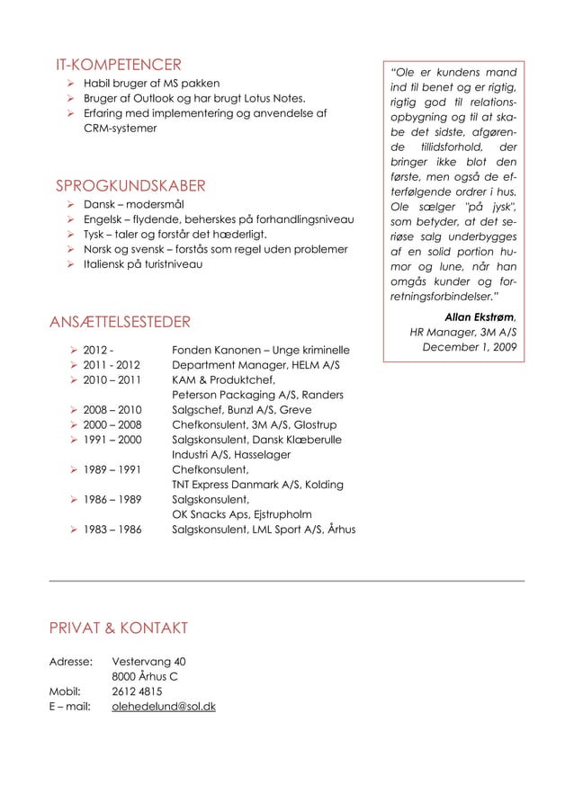 Ole hedelund cv 2015 | PDF
