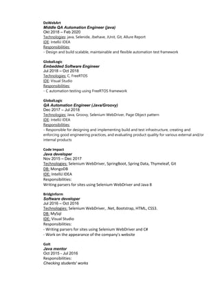 Oleksandr Pavlov CV | PDF