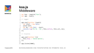 ES6 Generators On Koa.js Example | PPT