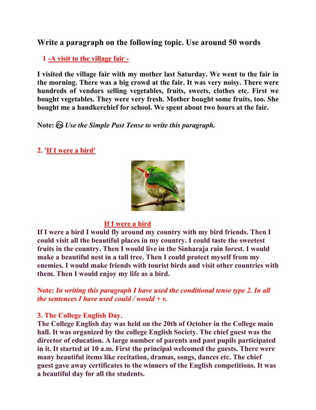 English - Sample Paragraphs for self learners | PDF
