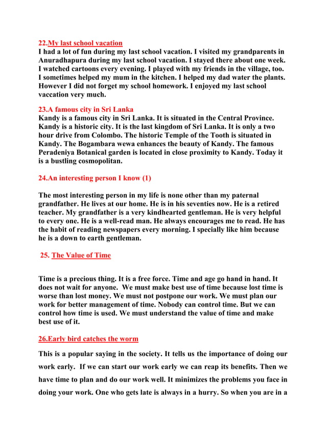 English - Sample Paragraphs for self learners | PDF