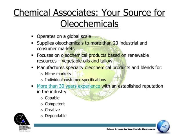 Oleochemicals chem assoc | PPT