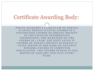 O LEVEL COURSE | PPTX